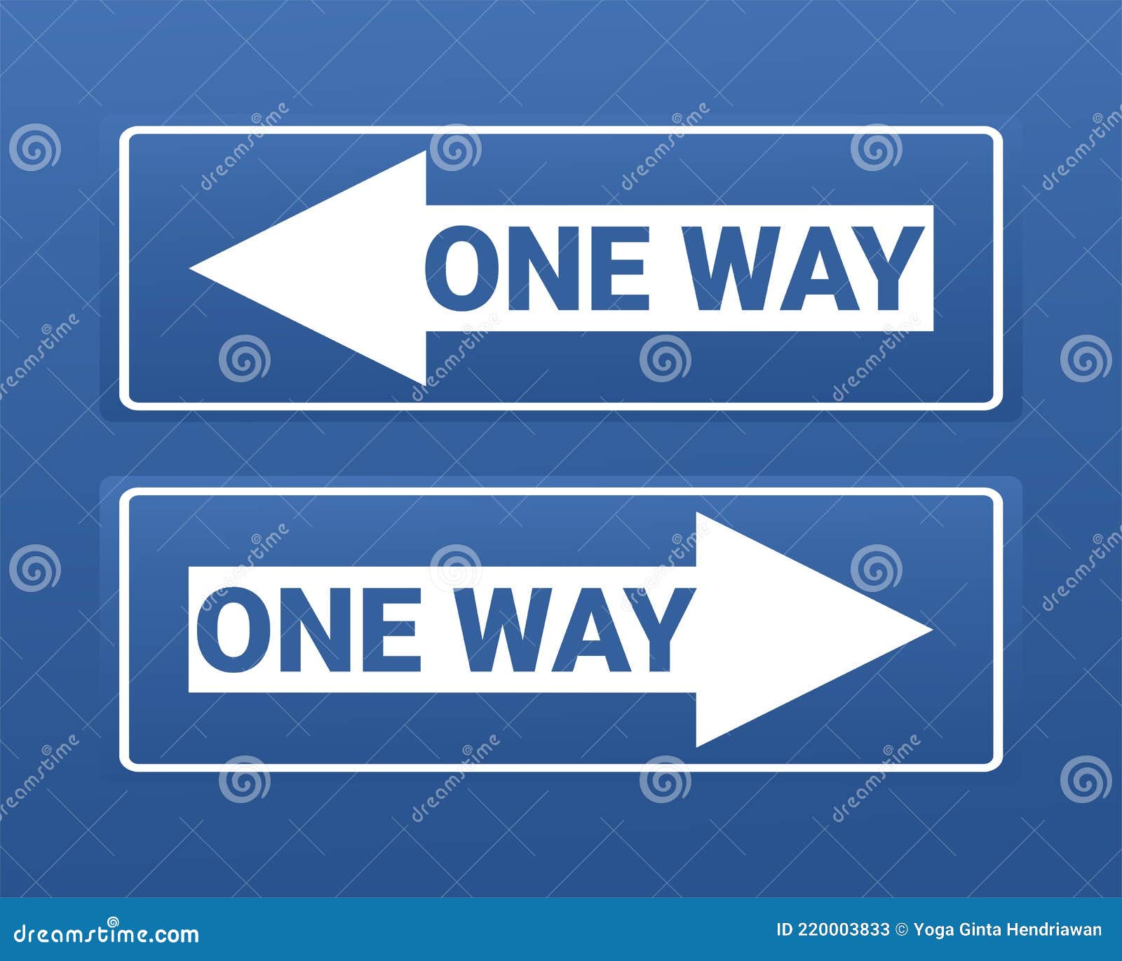 Set of One Way Sign. Signpost. Illustration Vector Stock Vector ...