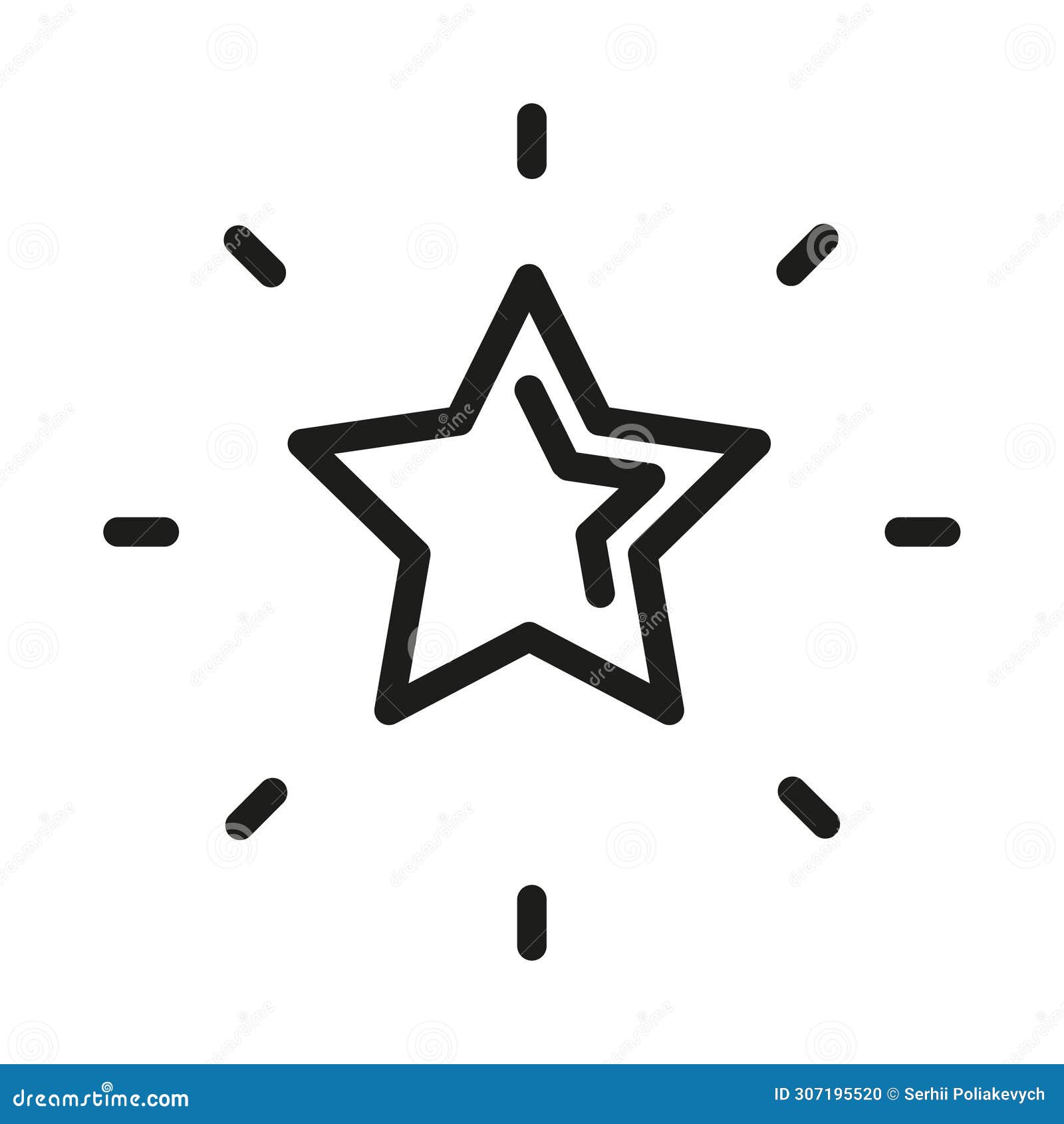 A Black and White Icon of a Star on a White Background Stock Vector ...