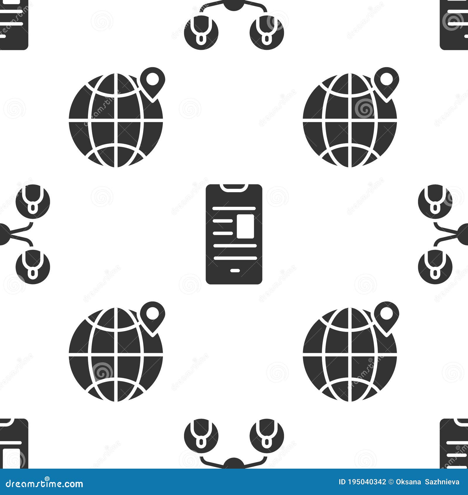 Set Online Class, Online Book on Mobile and Location on the Globe on ...