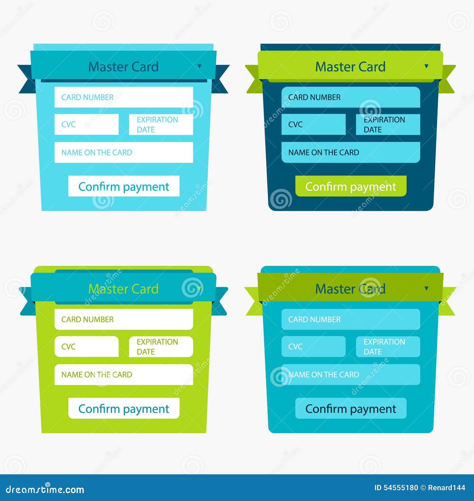 Set of Online Payment Forms Stock Vector - Illustration of digital ...
