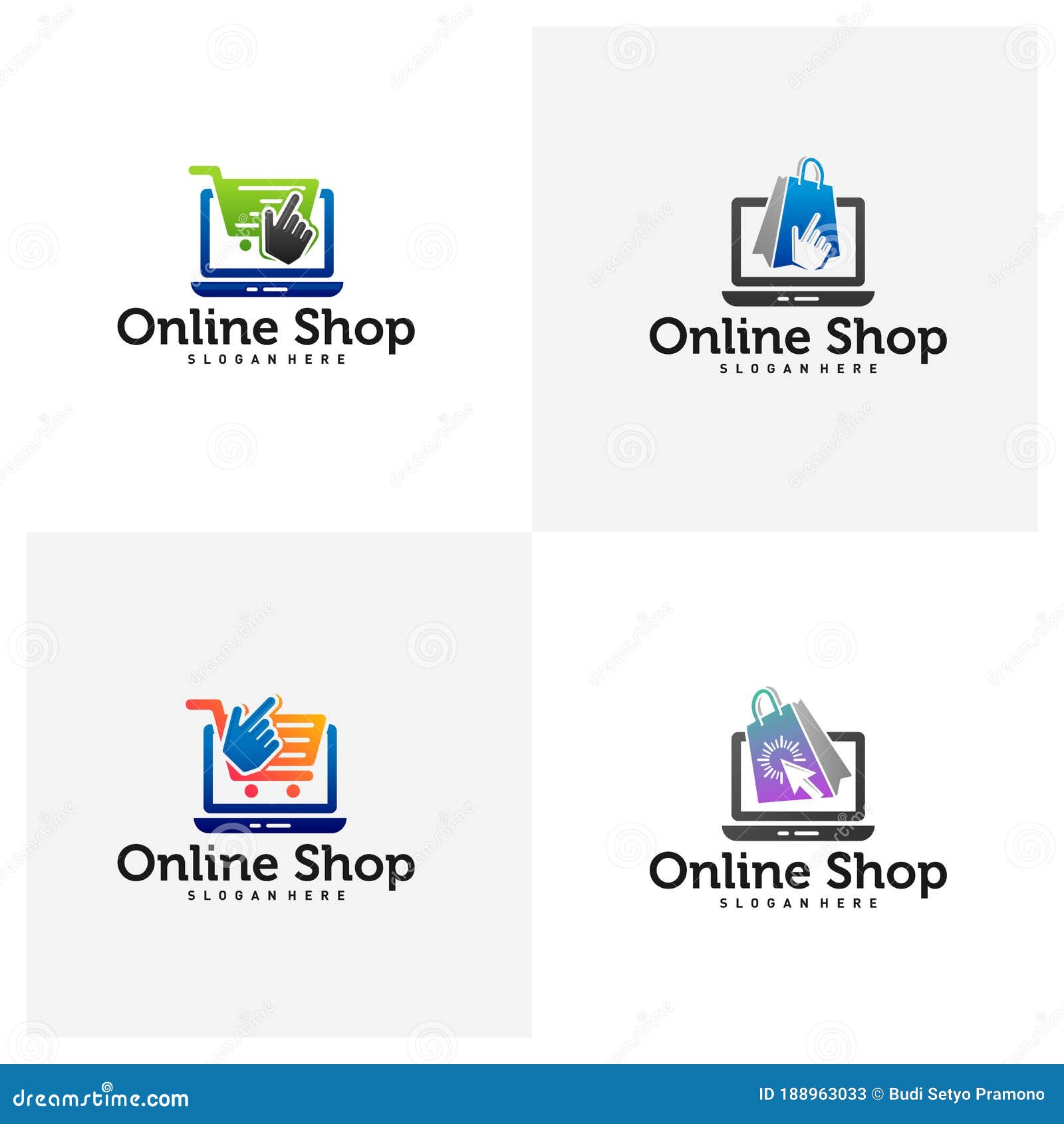 Set of Online Shop Logo Designs Concept Vector, Shop Logo Design ...