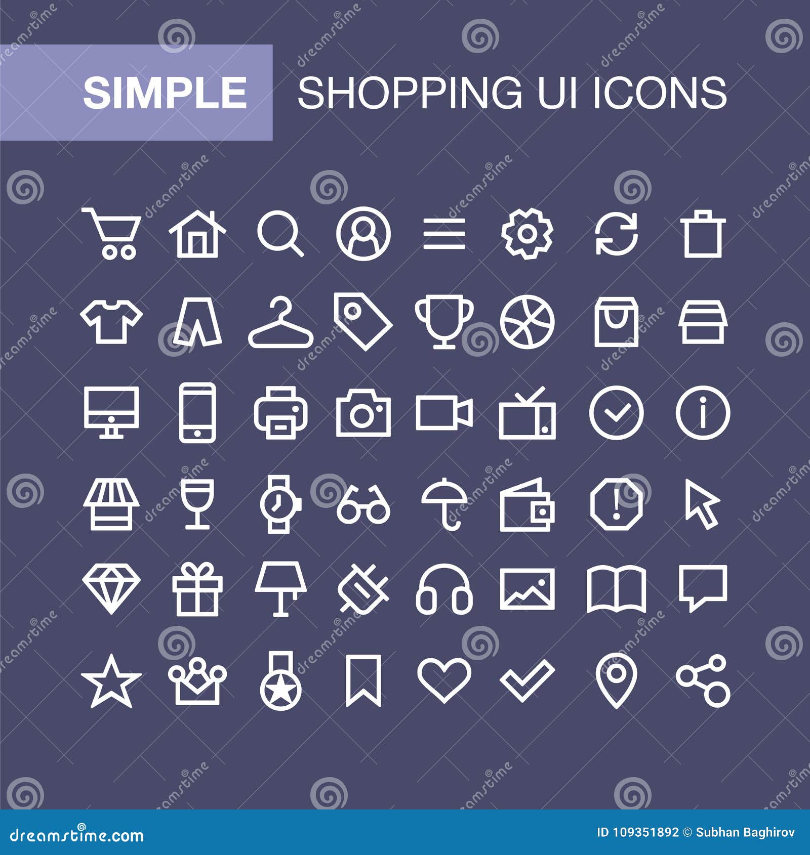 Set of Online Shopping Icons for Simple Flat Style Ui Design Stock ...