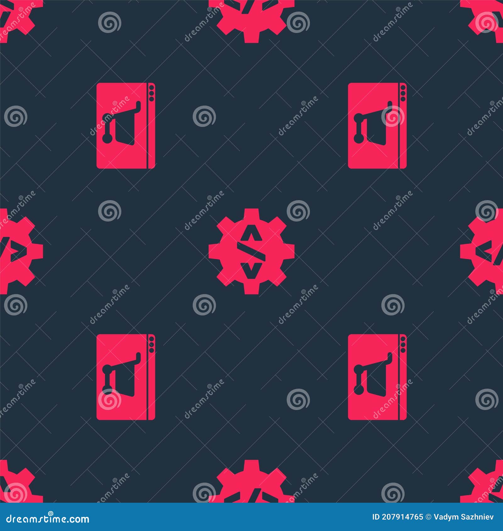 Set Online Shopping on Screen and Front End Development on Seamless Pattern. Vector Stock ...