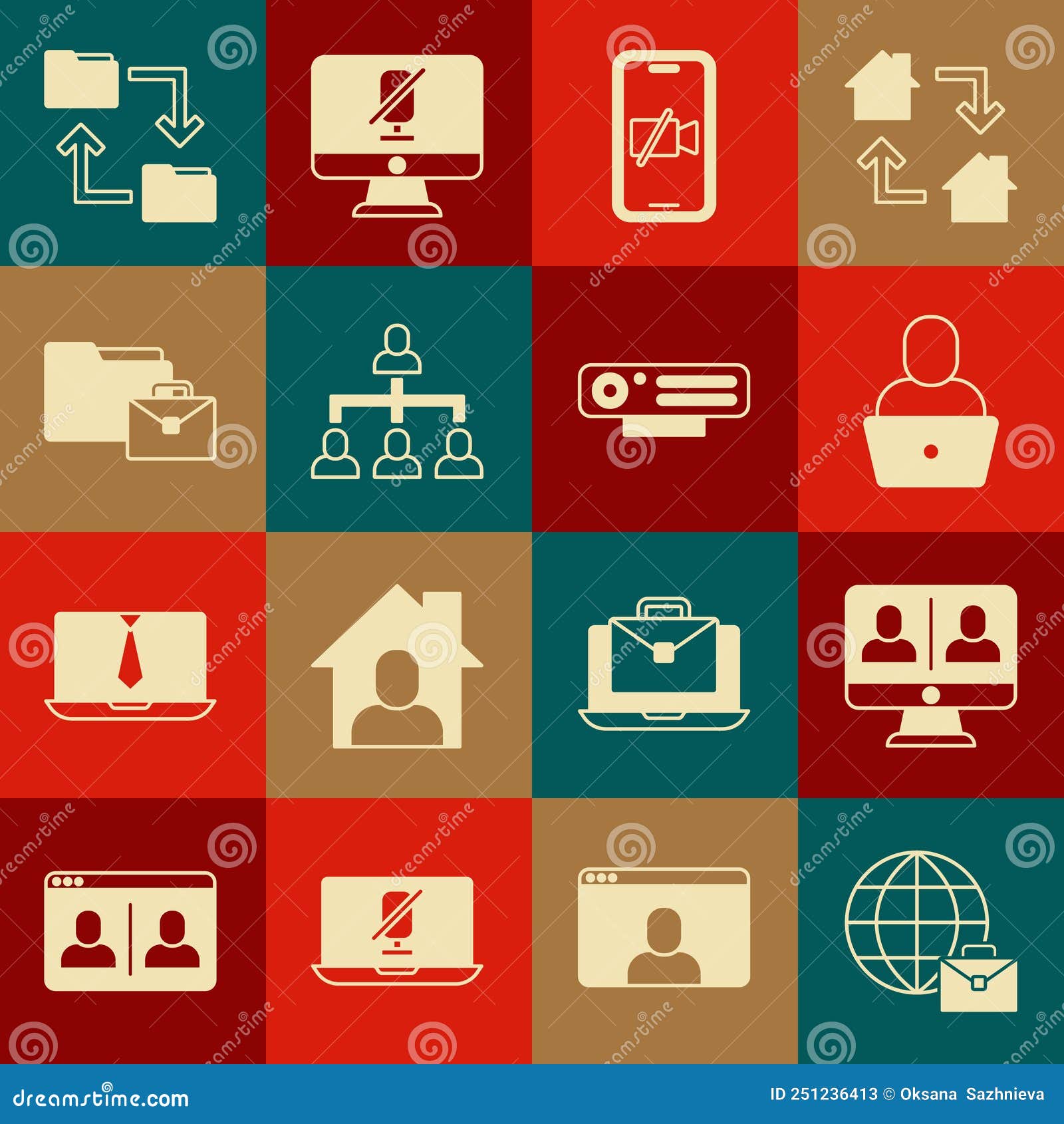 Set Online Working, Video Chat Conference, Freelancer, Camera Off ...