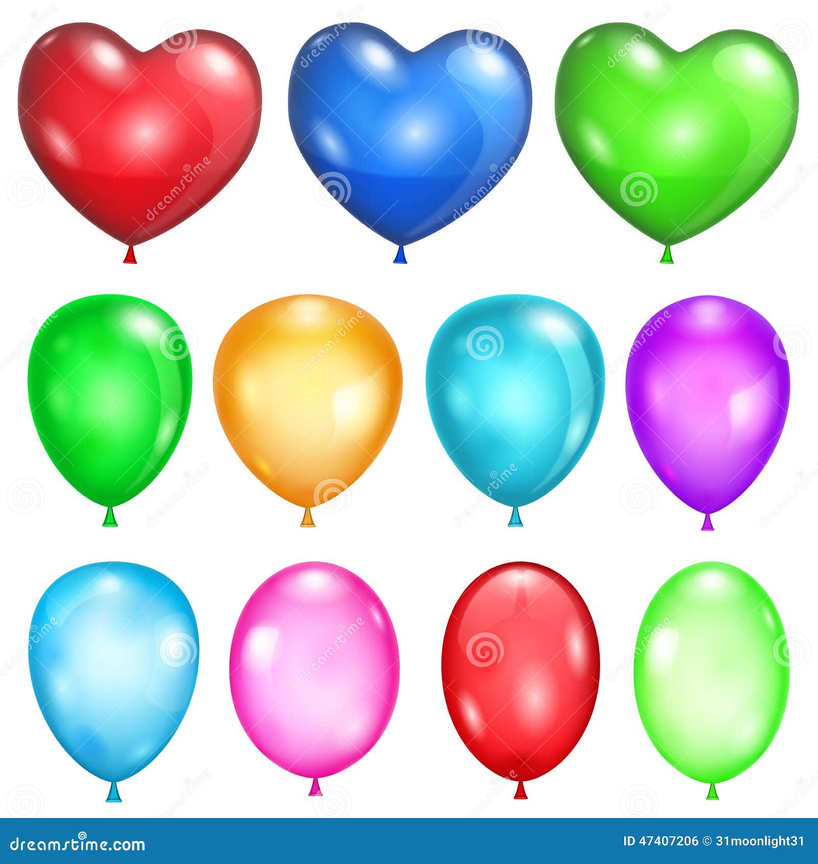 Set of opaque balloons stock vector. Illustration of birthday - 47407206