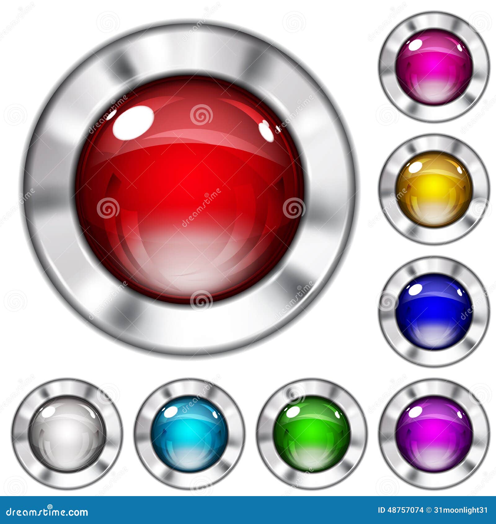 Set of Opaque Glass Buttons Stock Vector - Illustration of icon ...