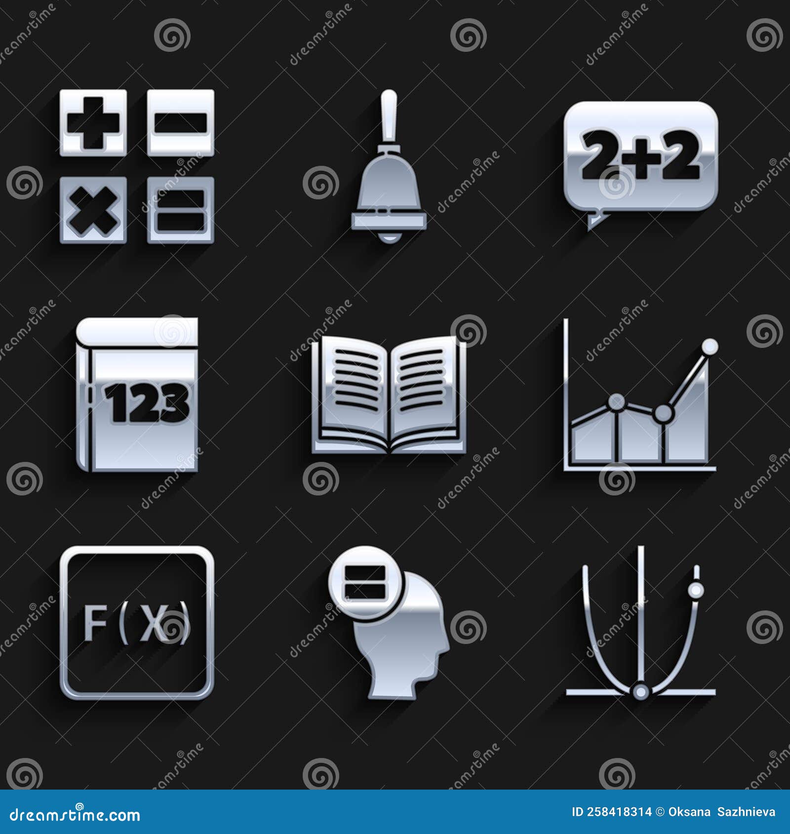 Set Open Book Calculation Graph Schedule Chart Diagram Function