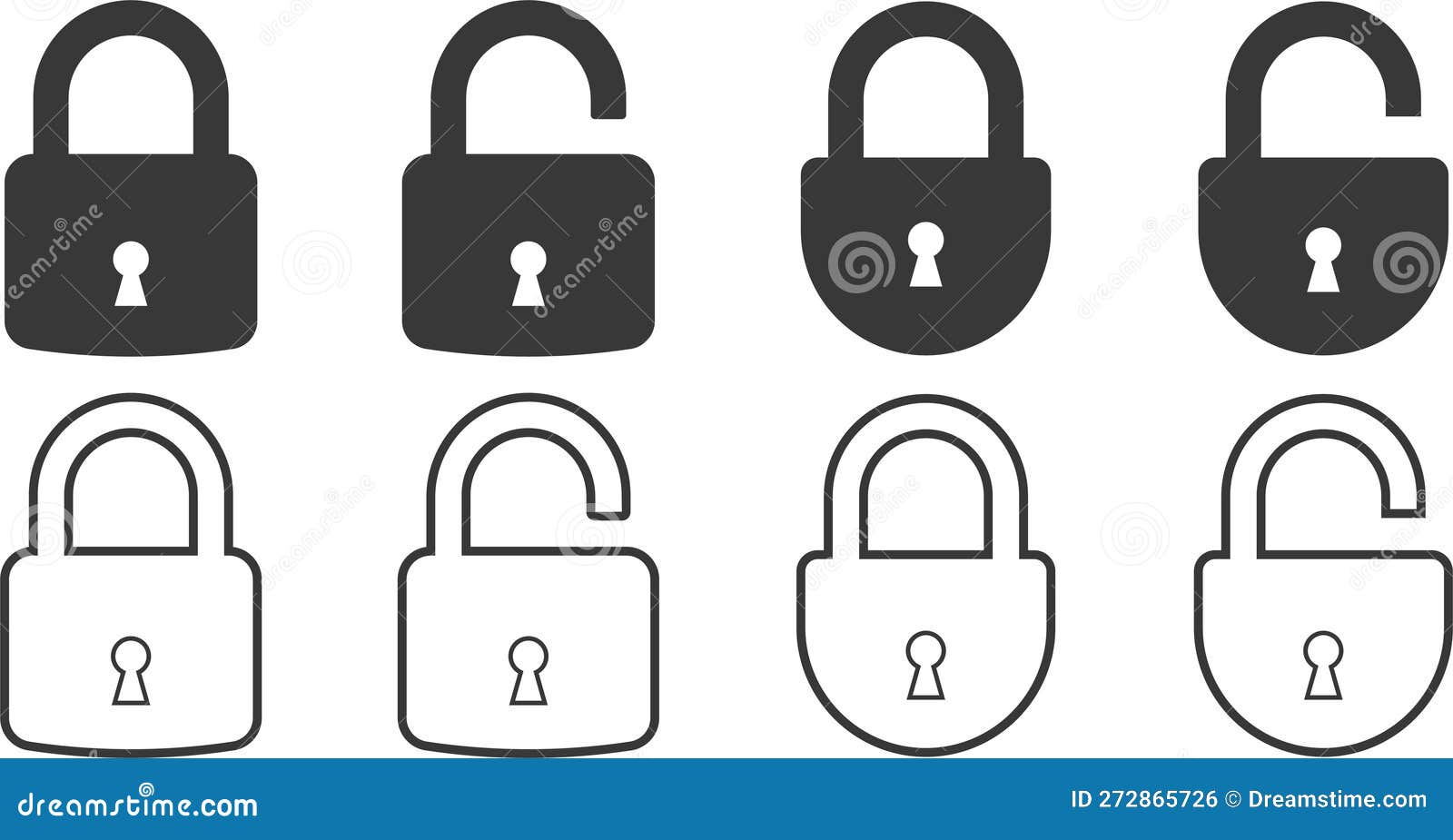 Locked And Unlocked Lock Icon. Set Of Silhouette Of Locked And Unlocked ... Locked And Unlocked Lock Icon. Set Of Silhouette Of Locked And Unlocked ...