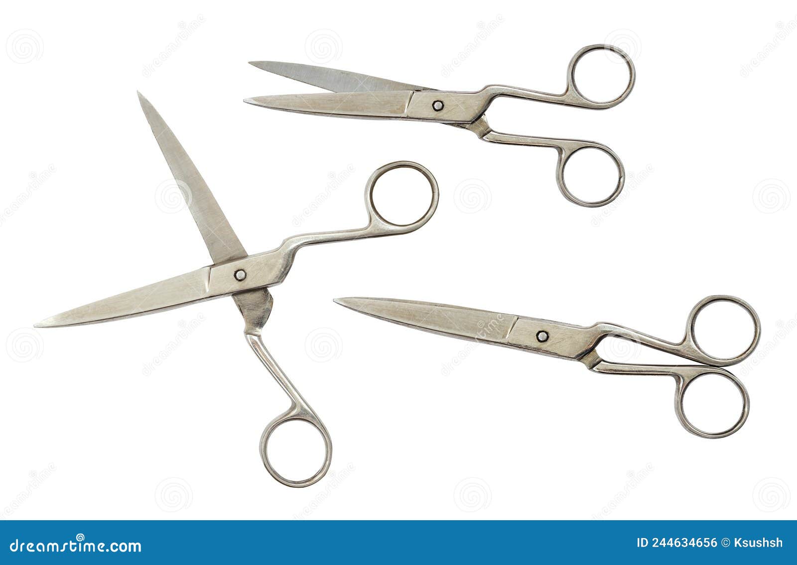 Set of Open and Closed Scissors Isolated Stock Photo - Image of hobby ...