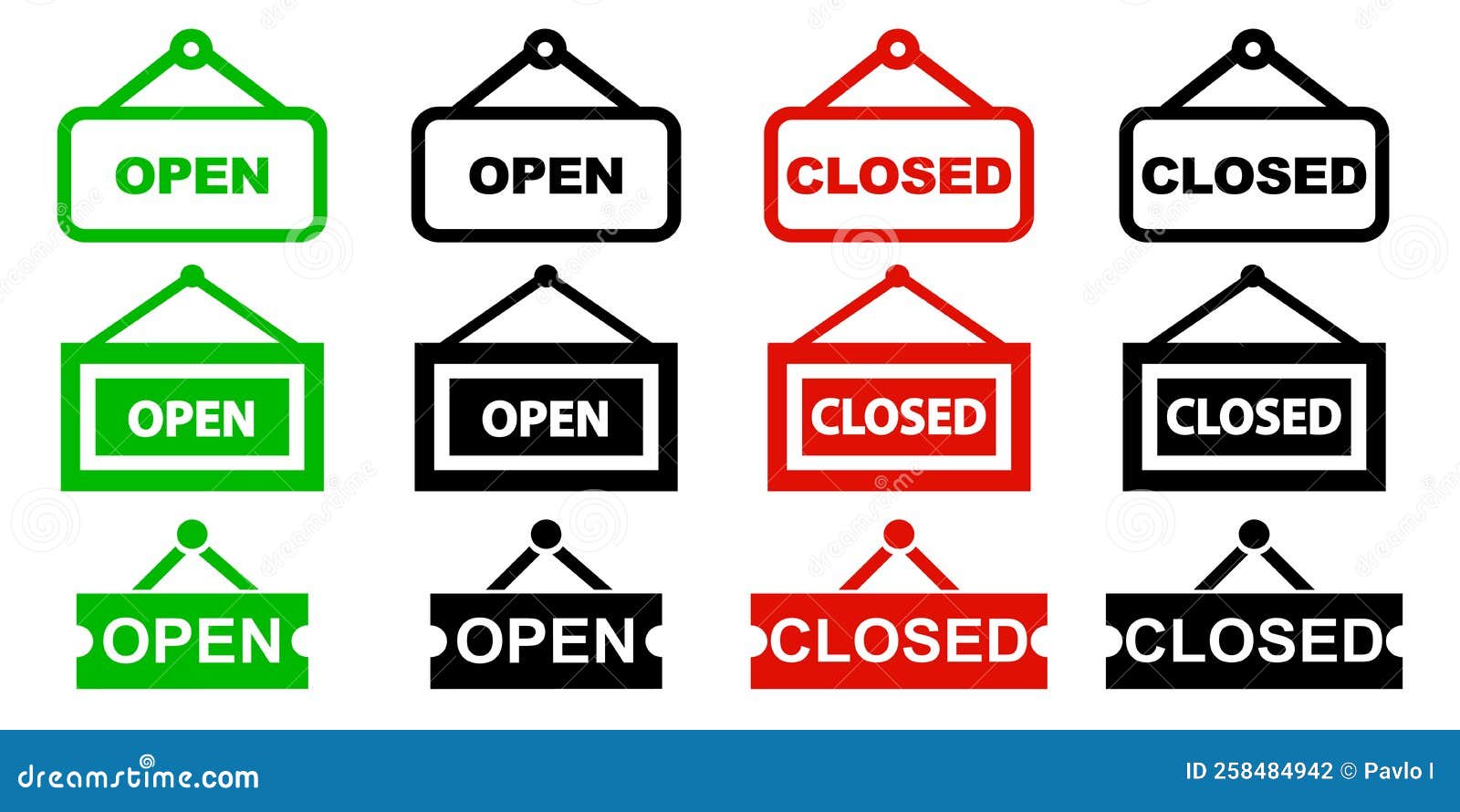 Set Open and Closed Signboard - Vector Stock Illustration ...