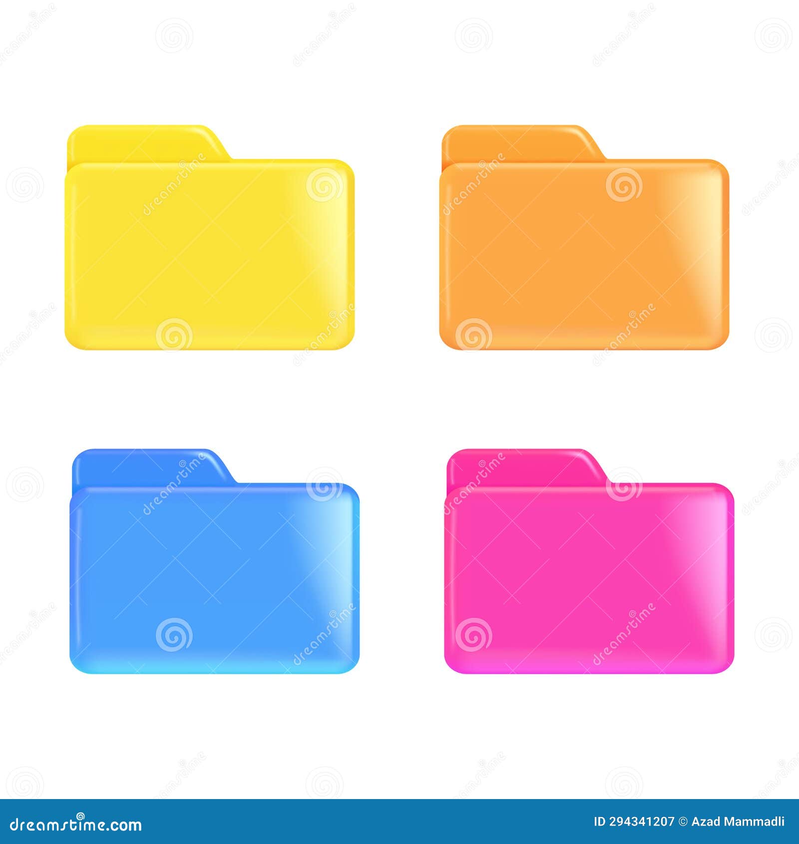 Set of Open Folders with Documents. Vector Stock Vector - Illustration ...