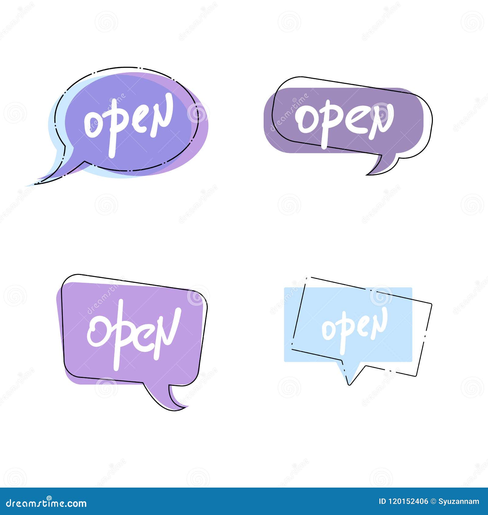 Open Banner Isolated on White Background. Vector Illustration. Stock ...