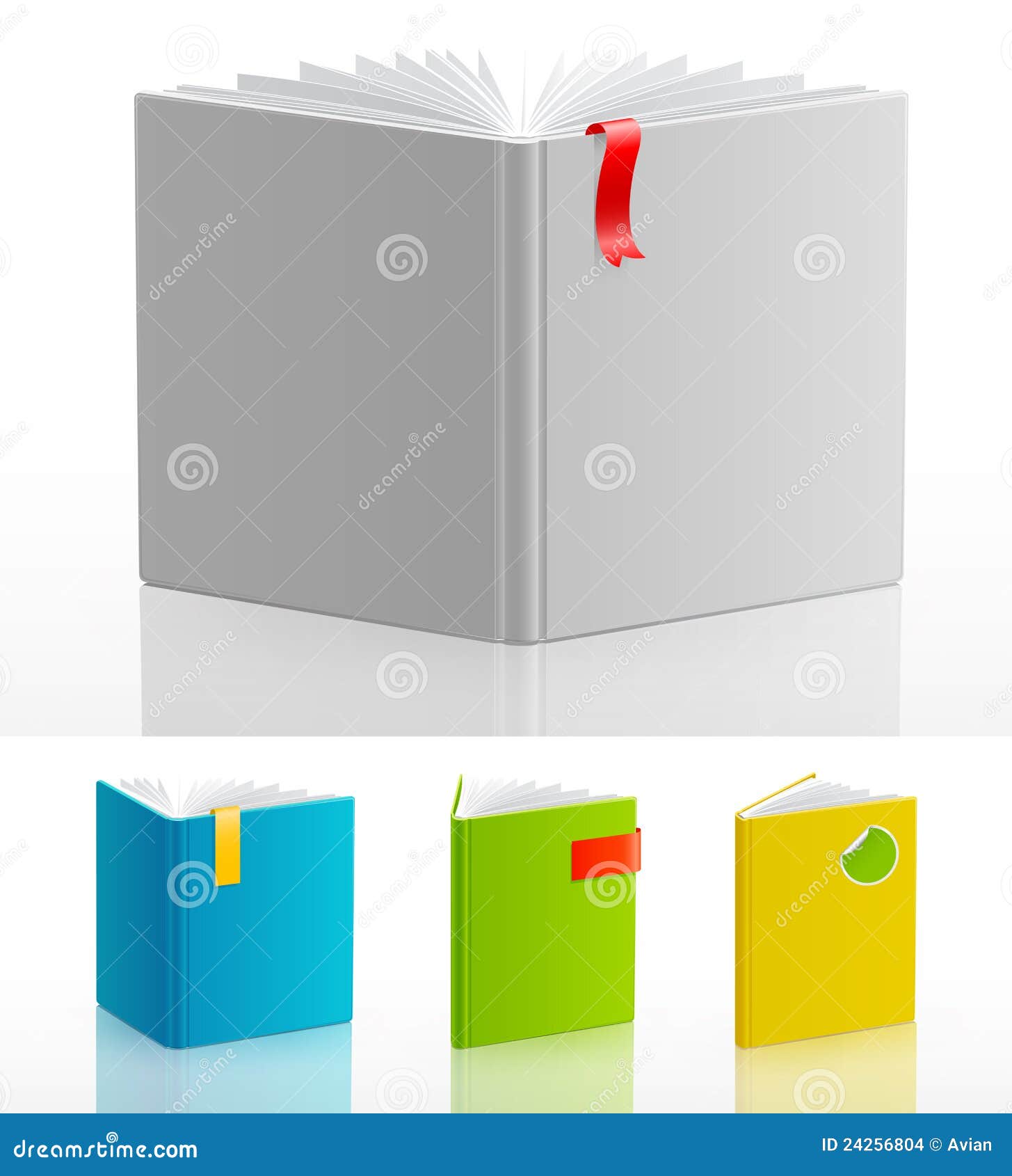 Set of Open Standing Books. Stock Vector - Illustration of empty, paper ...