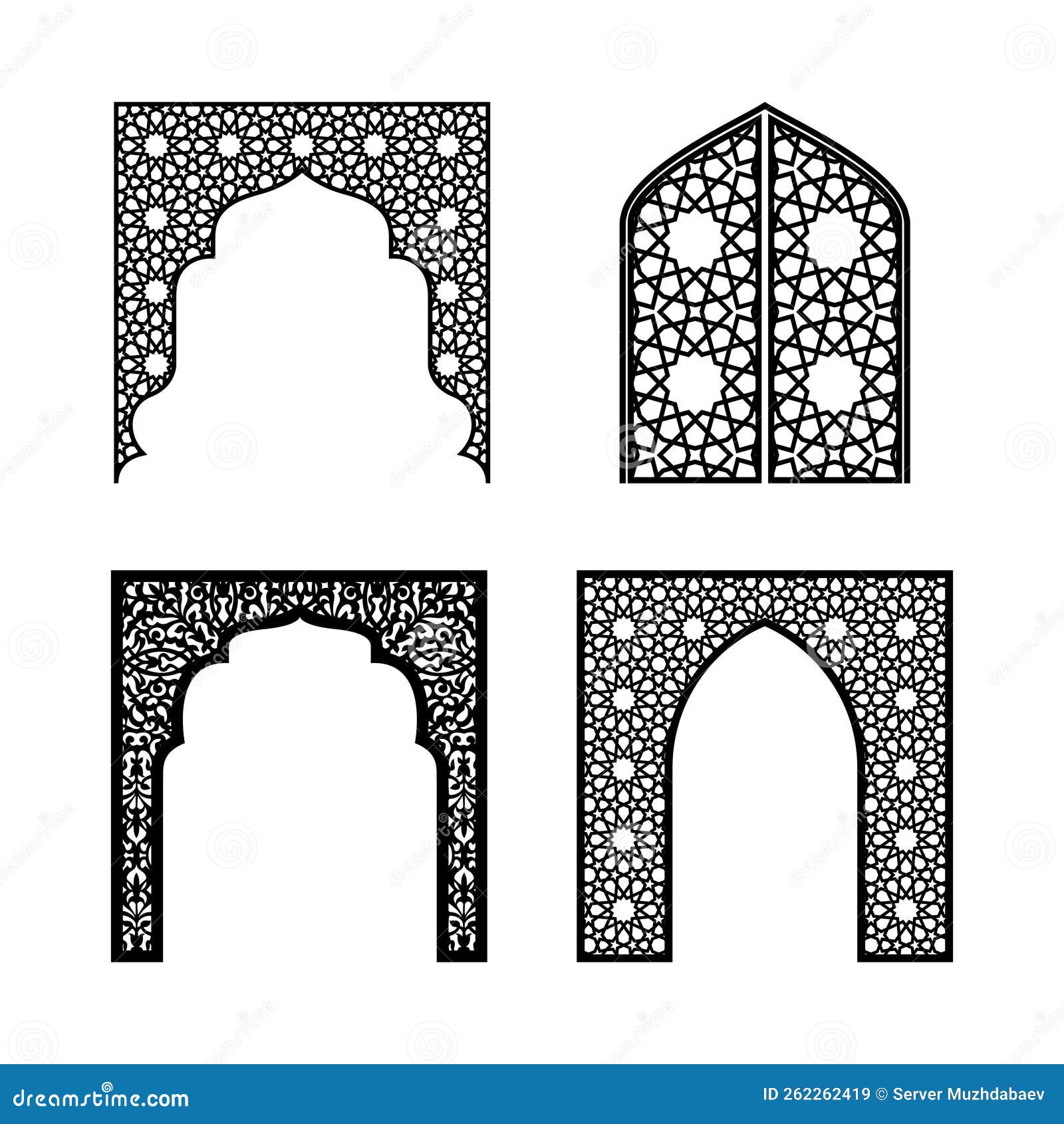 A Set of Openwork Arches in Silhouette Style for Laser Cutting ...