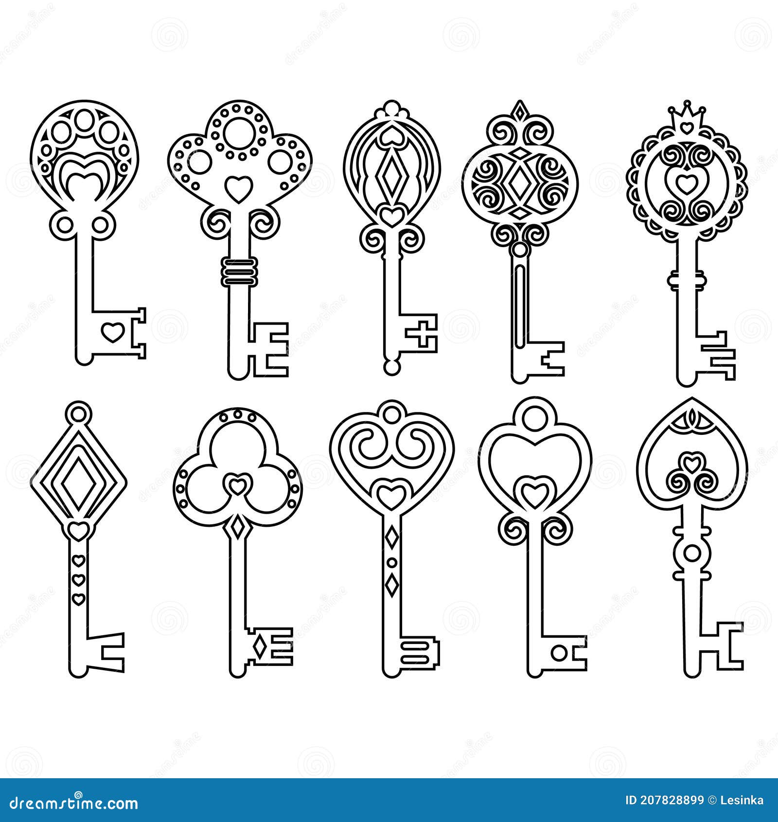 Keys Stencils Art Set Royalty-Free Stock Photography | CartoonDealer ...