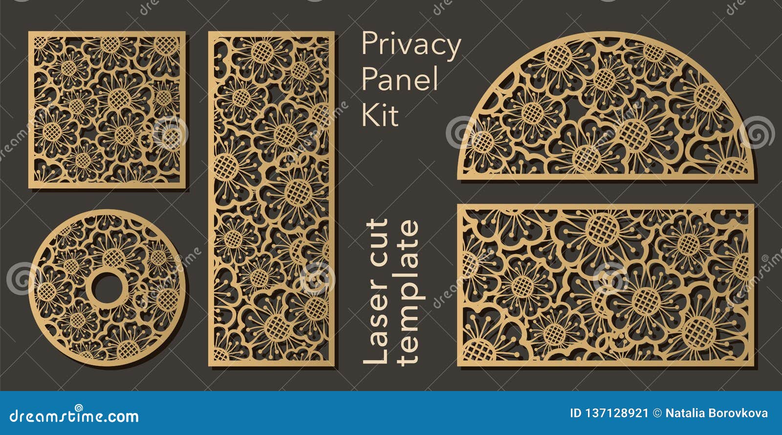 Set of Openwork Panels for Laser Cutting. Carved Decorative Element for ...