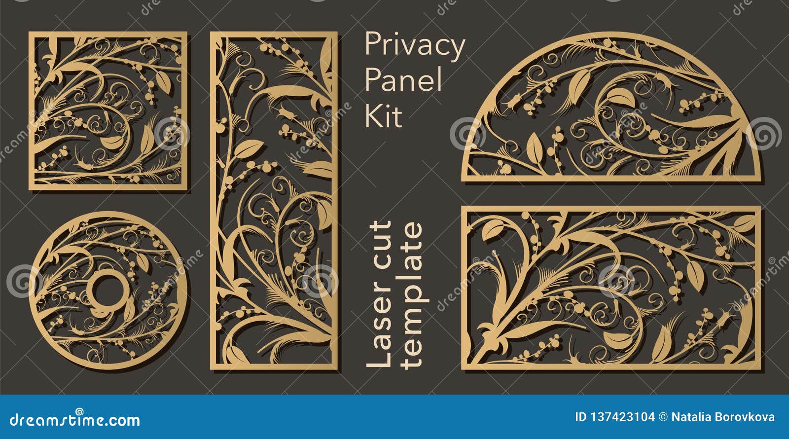 Set of Openwork Panels for Laser Cutting. Carved Decorative Element for ...