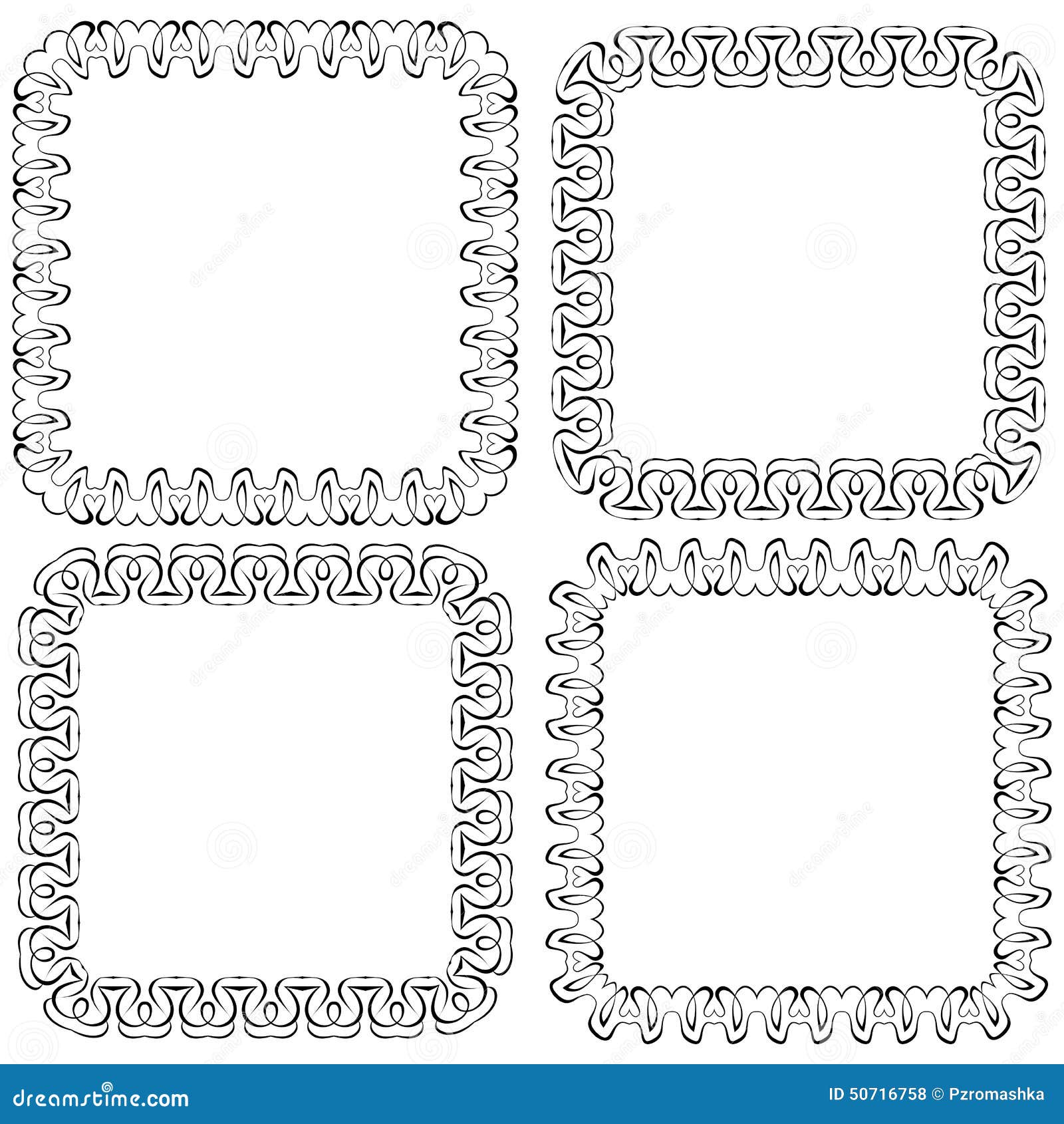 Set Openwork Vector Frame for Design Stock Vector - Illustration of ...