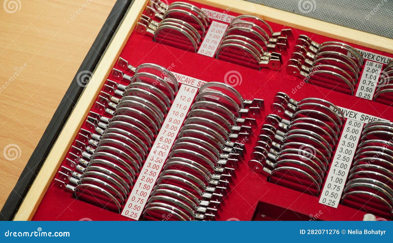 Set of Ophthalmologist Lenses. Phoropter Test Glasses for Checking ...