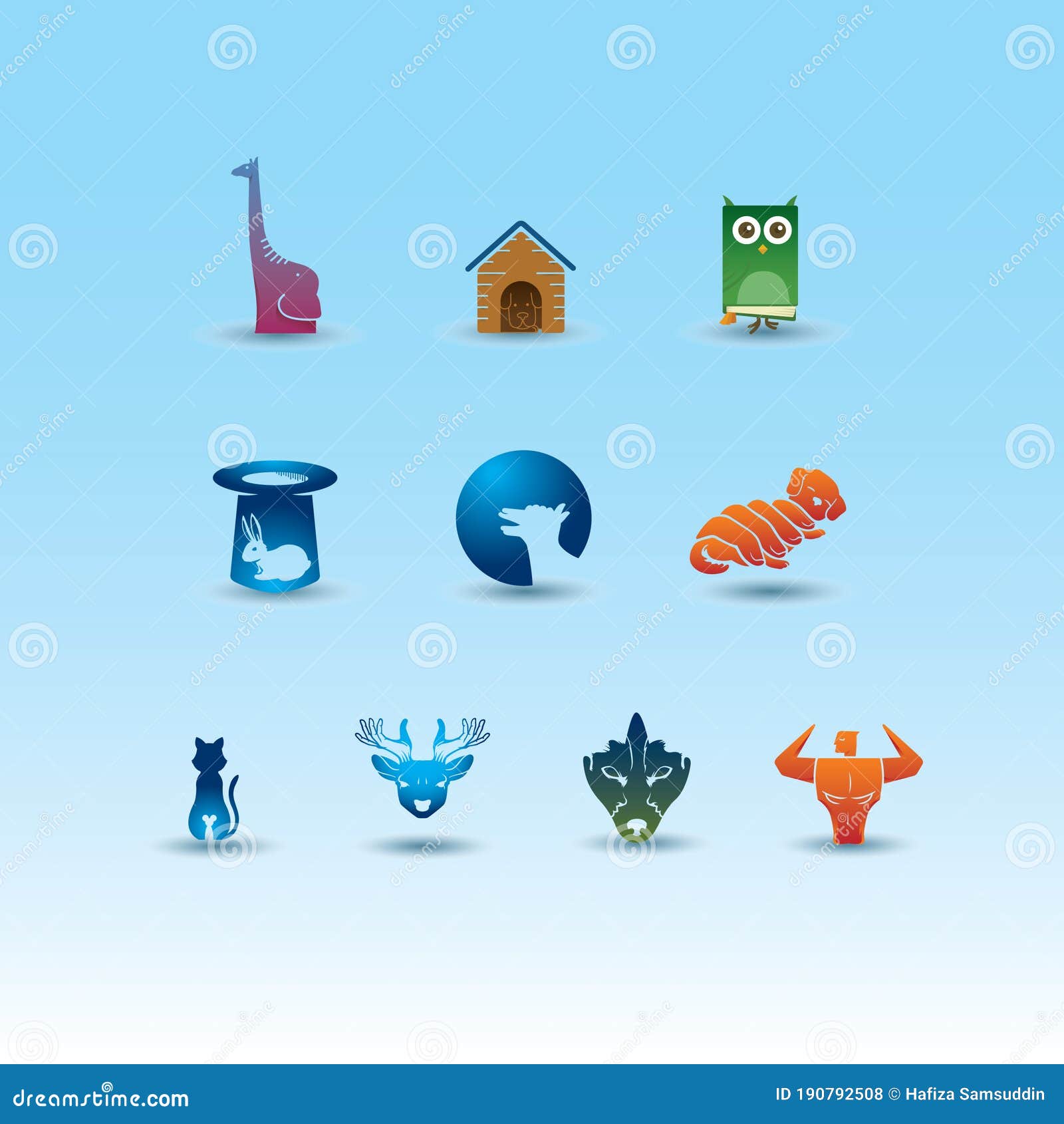 Set of Optical Illusion Icons. Vector Illustration Decorative Design ...