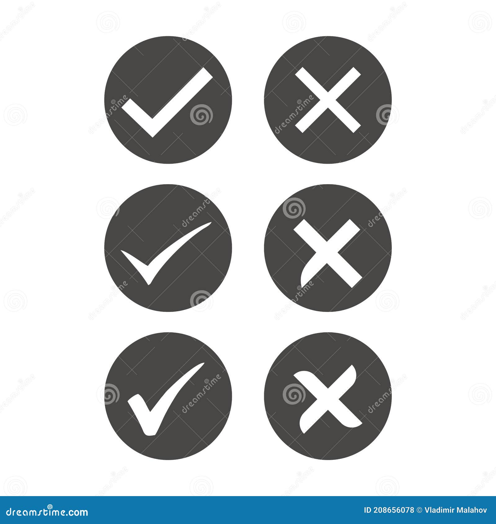 A Set of Options for Checkmark Buttons. Stock Vector - Illustration of ...