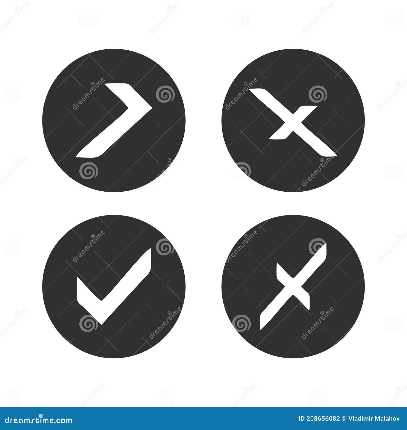 A Set of Options for Checkmark Buttons. Stock Vector - Illustration of ...