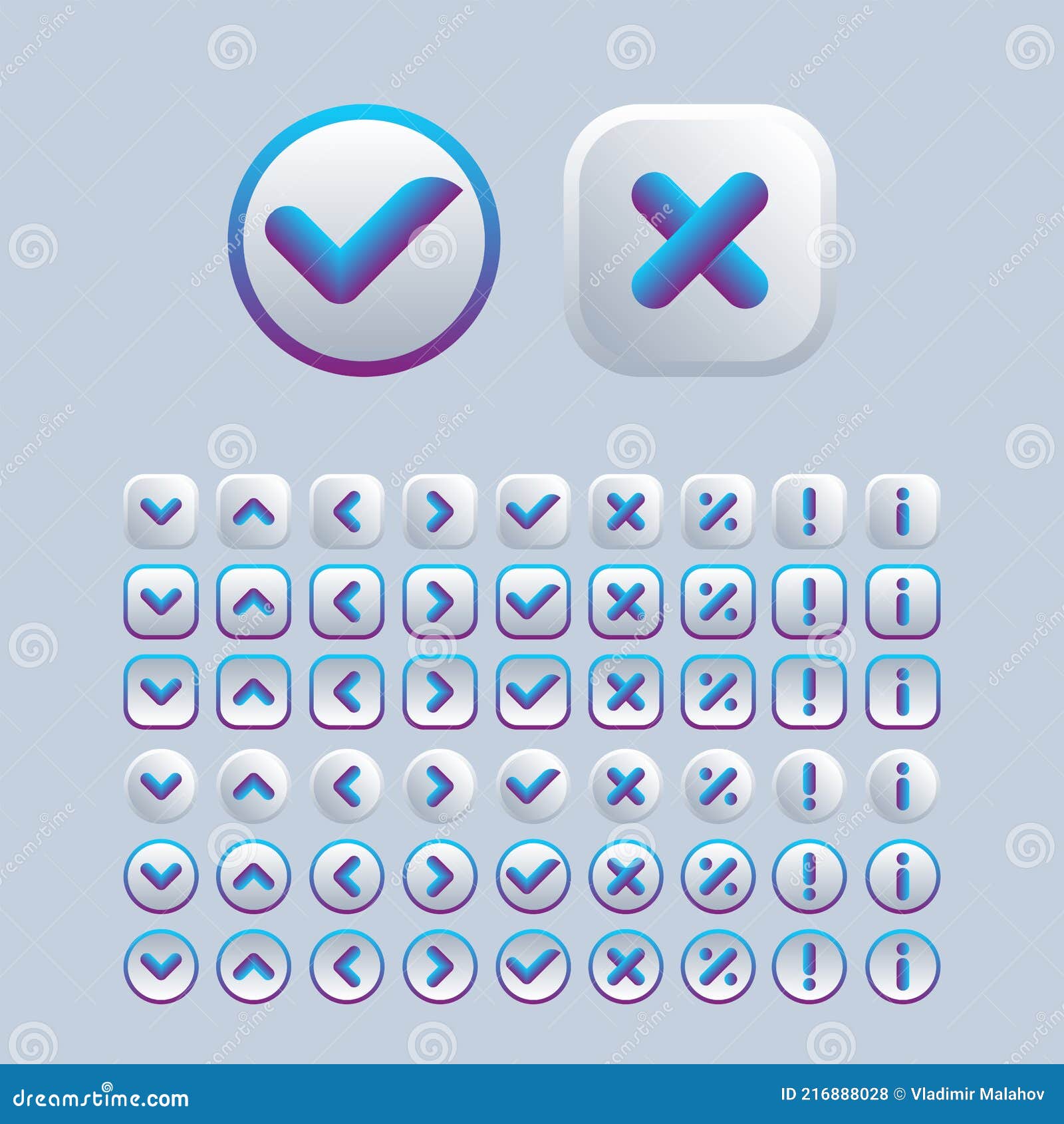 A Set of Options for Checkmark Buttons. Stock Vector - Illustration of ...
