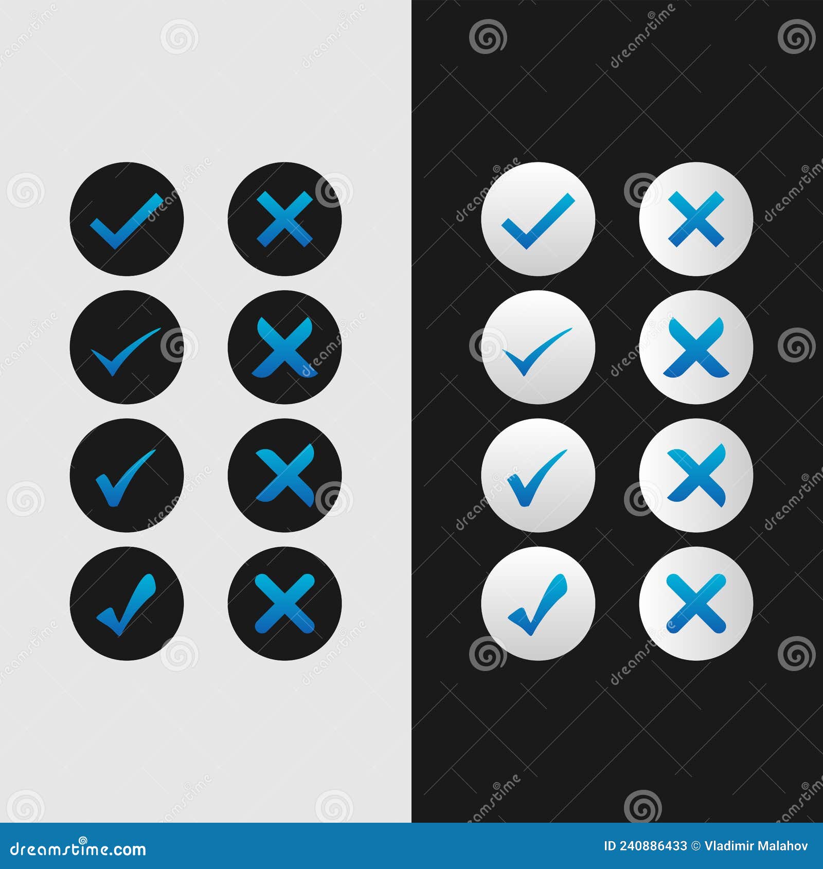 A Set of Options for Checkmark Buttons. Stock Vector - Illustration of ...
