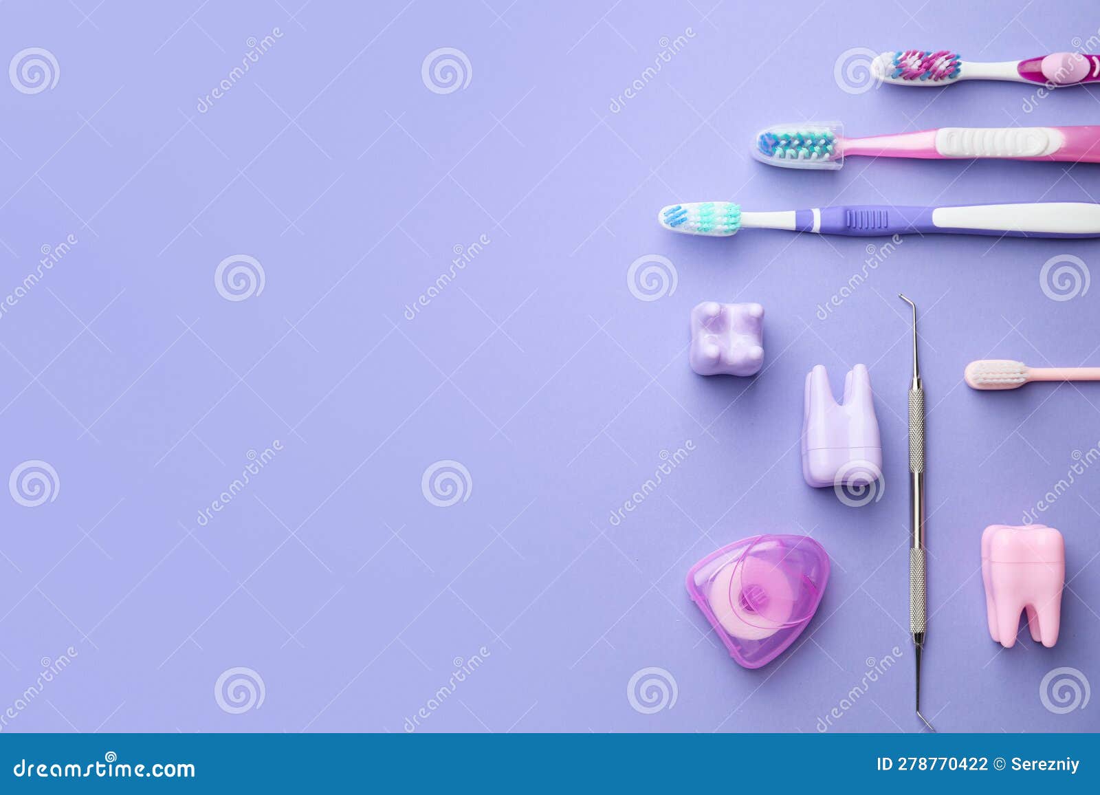 Set for Oral Hygiene on Color Background Stock Photo - Image of ...