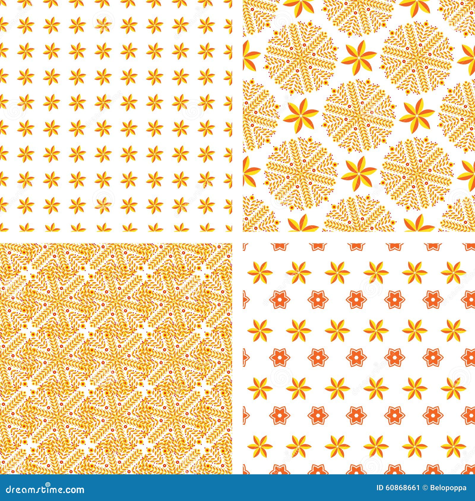Set Orange Abstract Seamless Pattern Stock Vector - Illustration of ...
