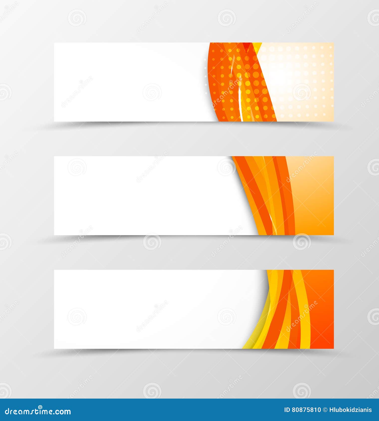 Set of orange banners stock vector. Illustration of progress - 80875810