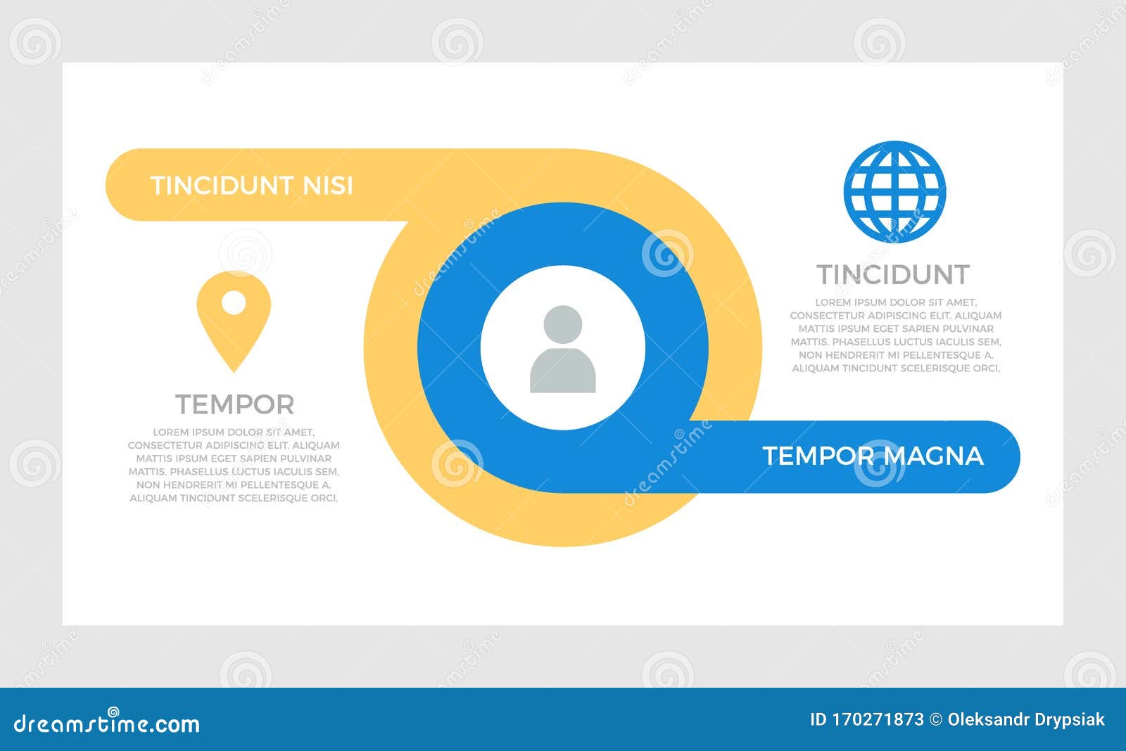 Set of Orange and Blue Elements for Infographic Presentation Slides ...