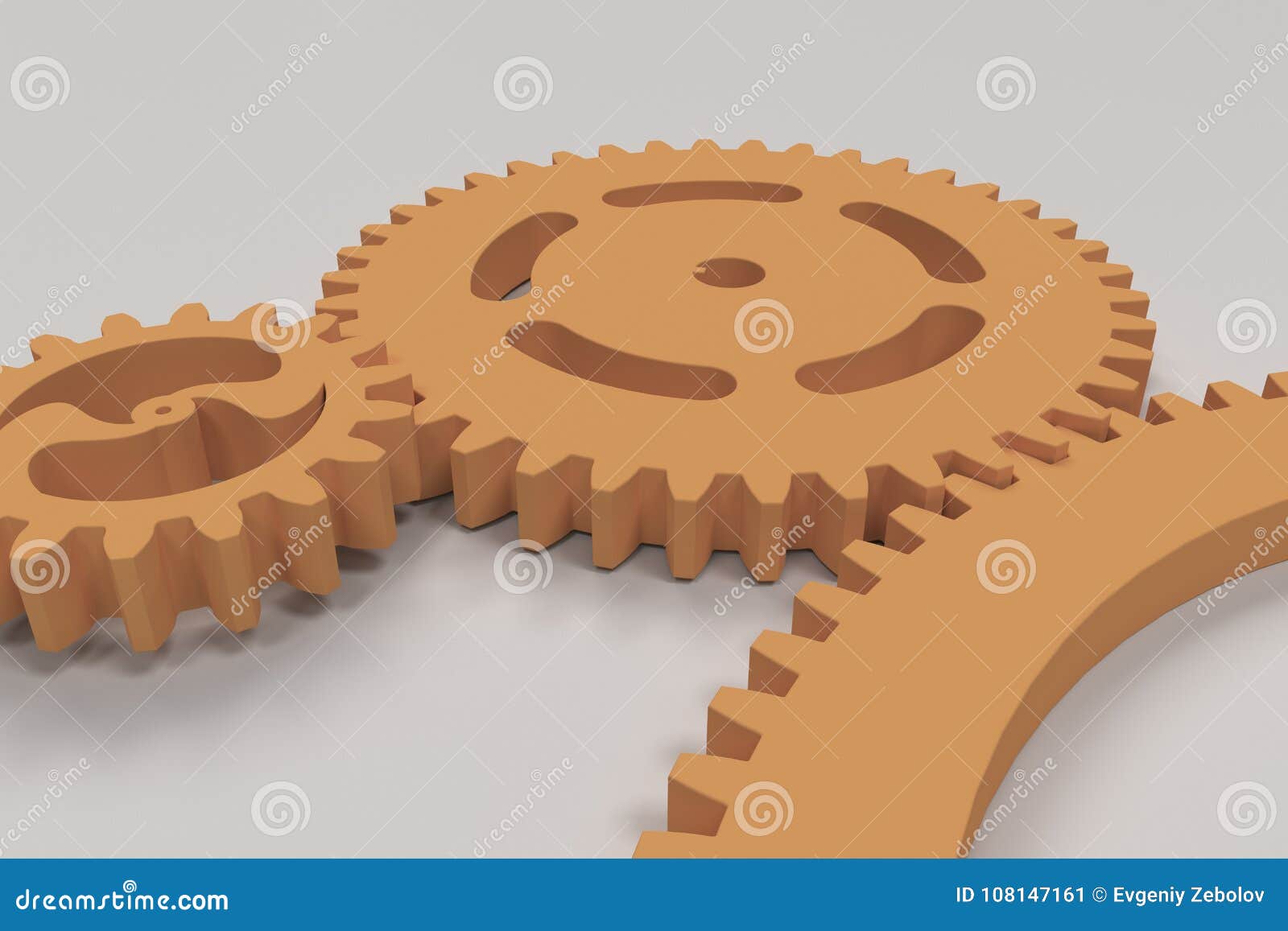 Set of Orange Gears and Cogs on White Background Stock Illustration ...