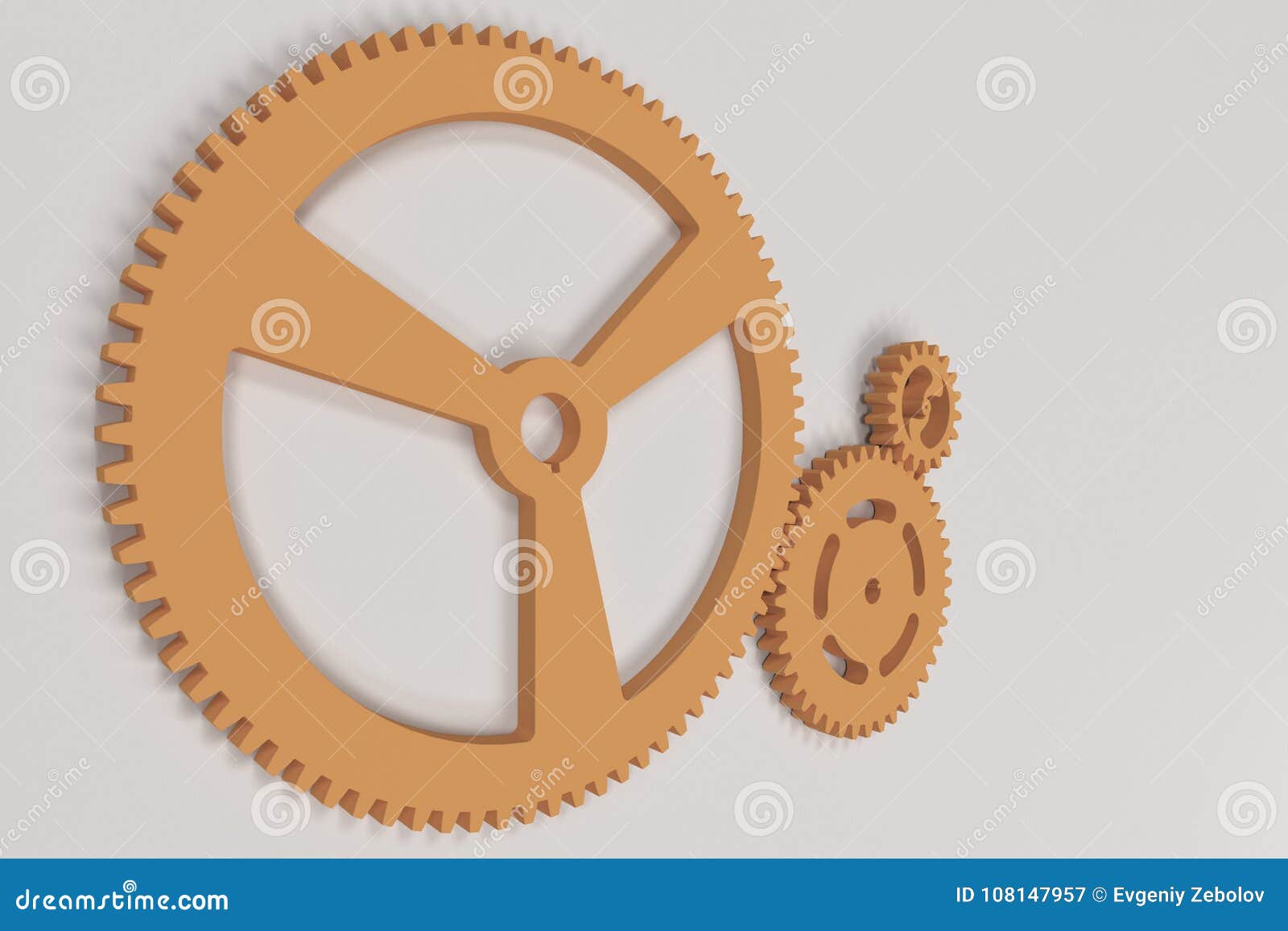 Set of Orange Gears and Cogs on White Background Stock Illustration ...