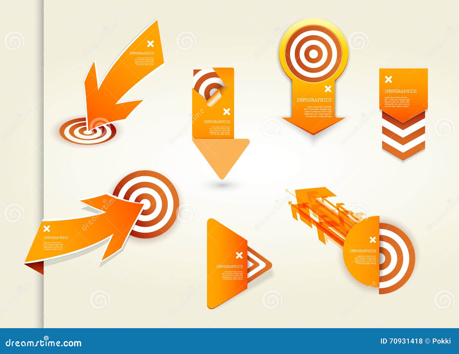 Set of Orange Labels for Wide Variety of Use. Stock Vector ...