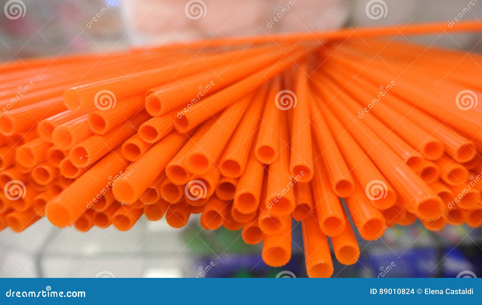Set of orange straws stock photo. Image of beverage, summer - 89010824