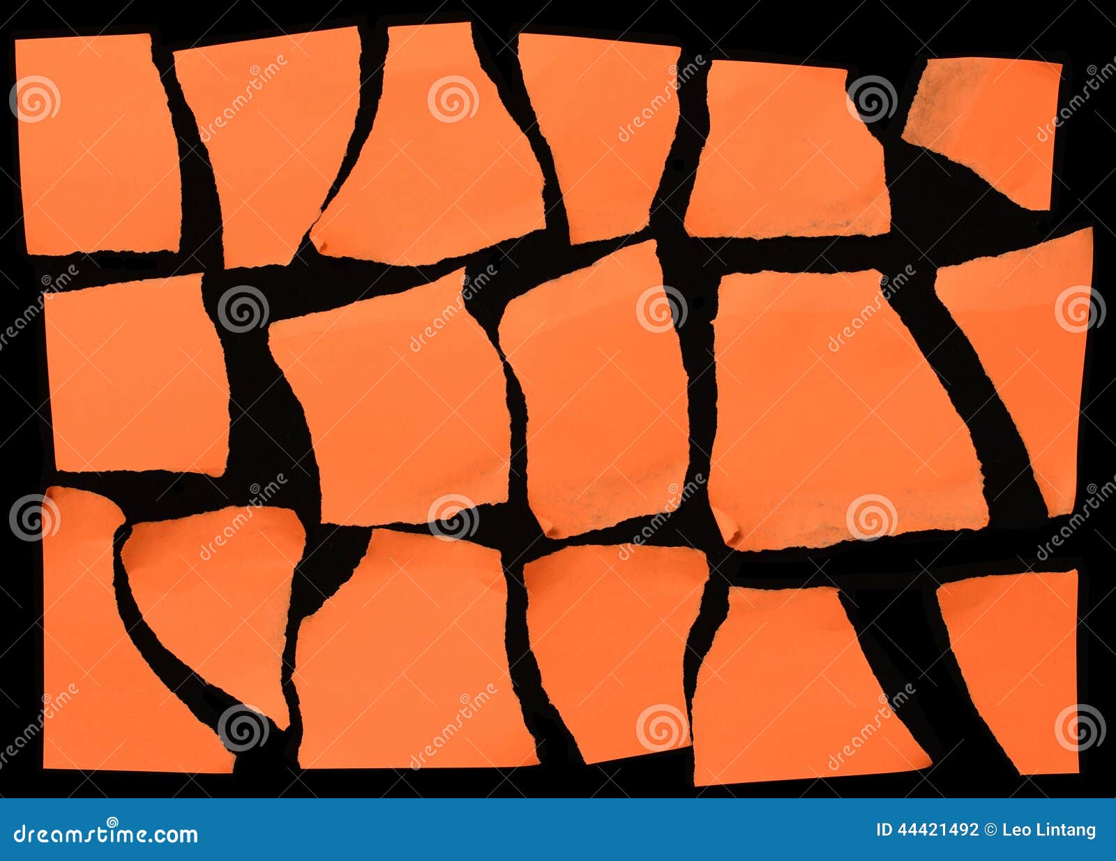 Set of Orange Torn Paper stock photo. Image of background - 44421492