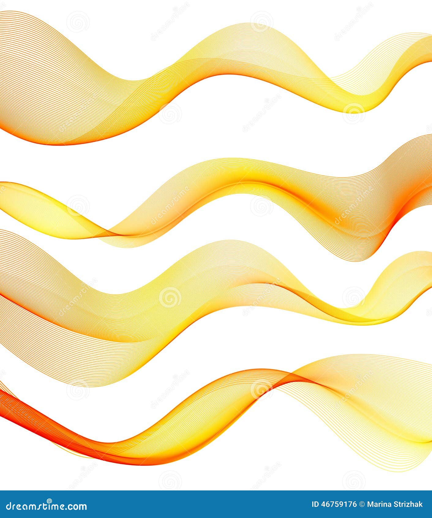 Set of Orange Transparent Smoke Wave Stock Vector - Illustration of ...