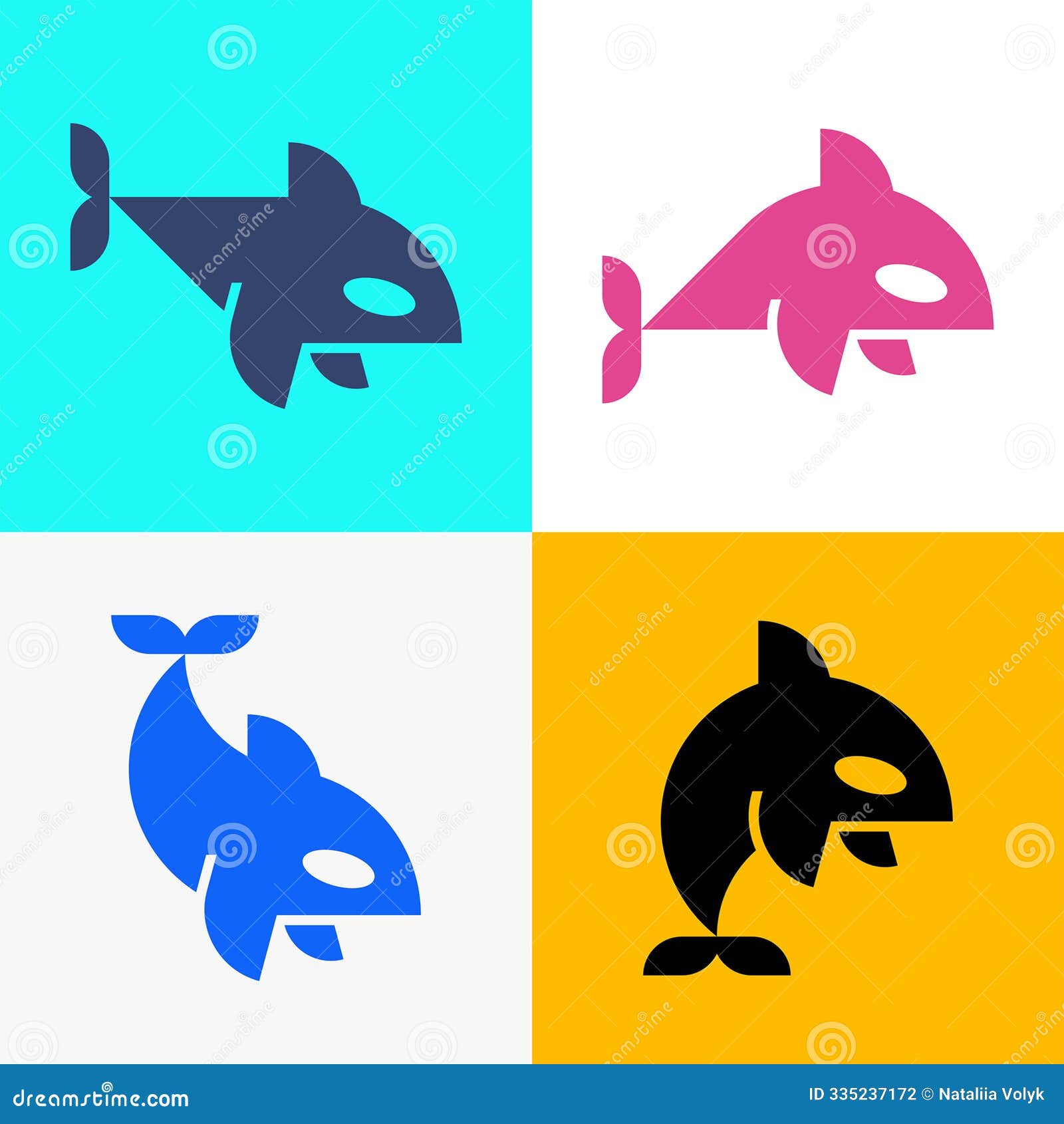 Orca Logo Monochrome Killer Whale Design Vector Illustration ...