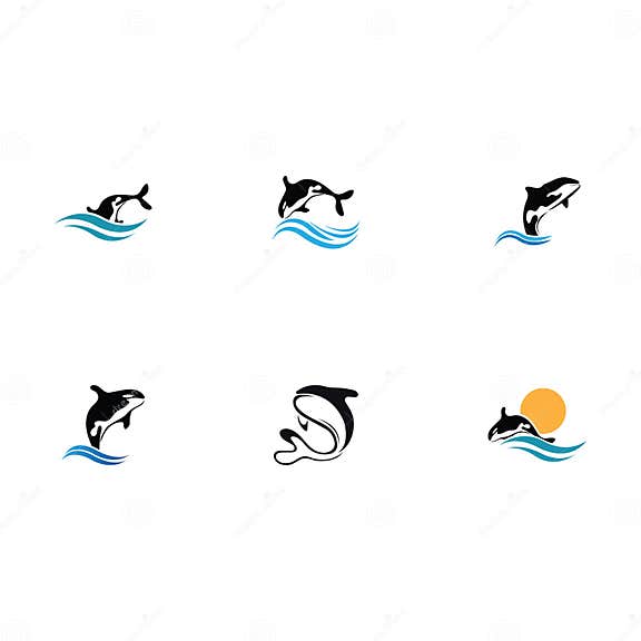 Orca Logo Vector Illustration on Trendy Design Stock Vector ...