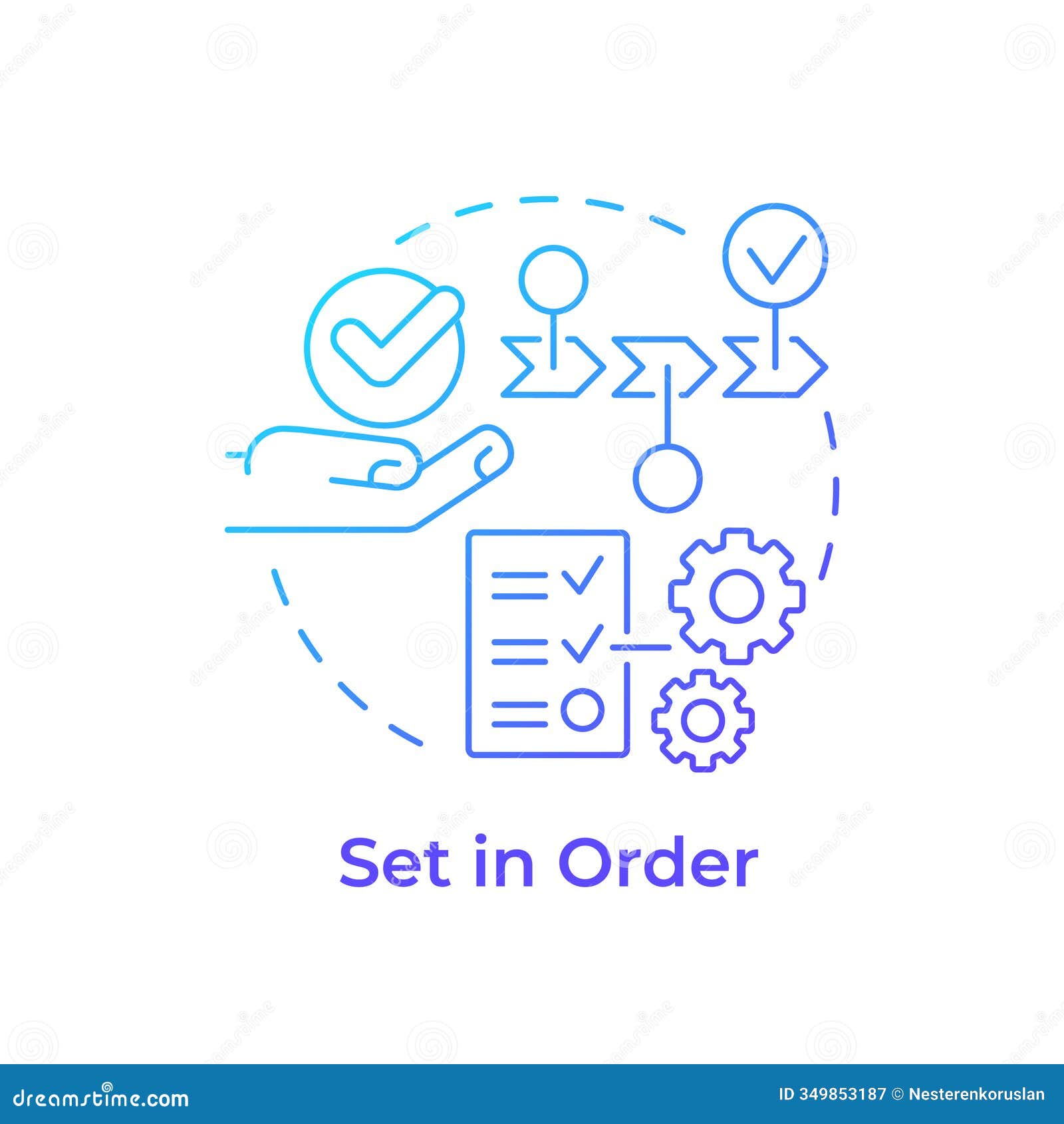Set in Order Blue Gradient Concept Icon Stock Vector - Illustration of ...