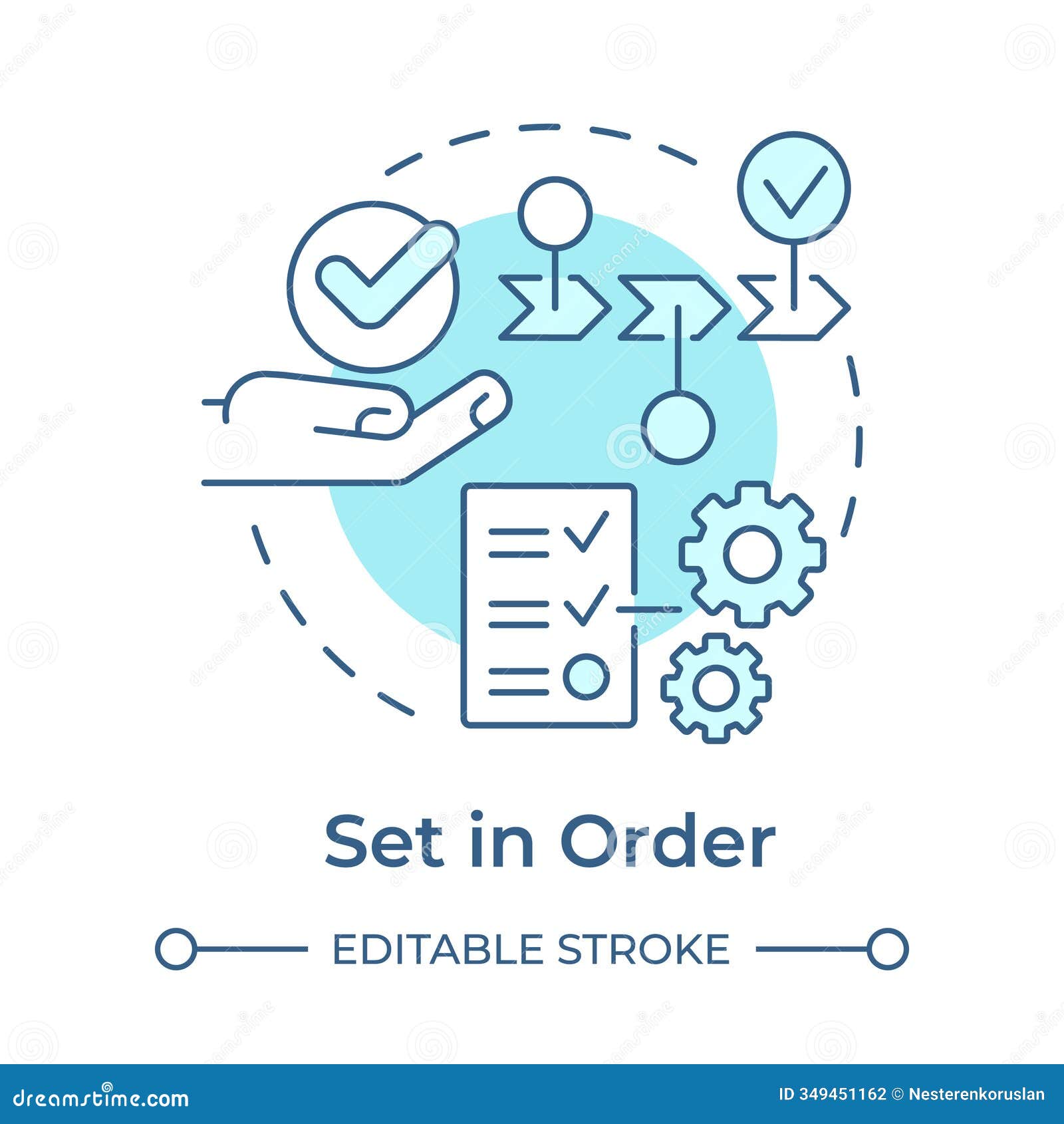 Set in Order Light Blue Concept Icon Stock Vector - Illustration of ...