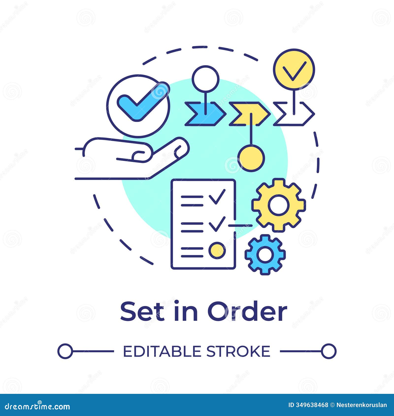 Set in Order Multi Color Concept Icon Stock Vector - Illustration of ...