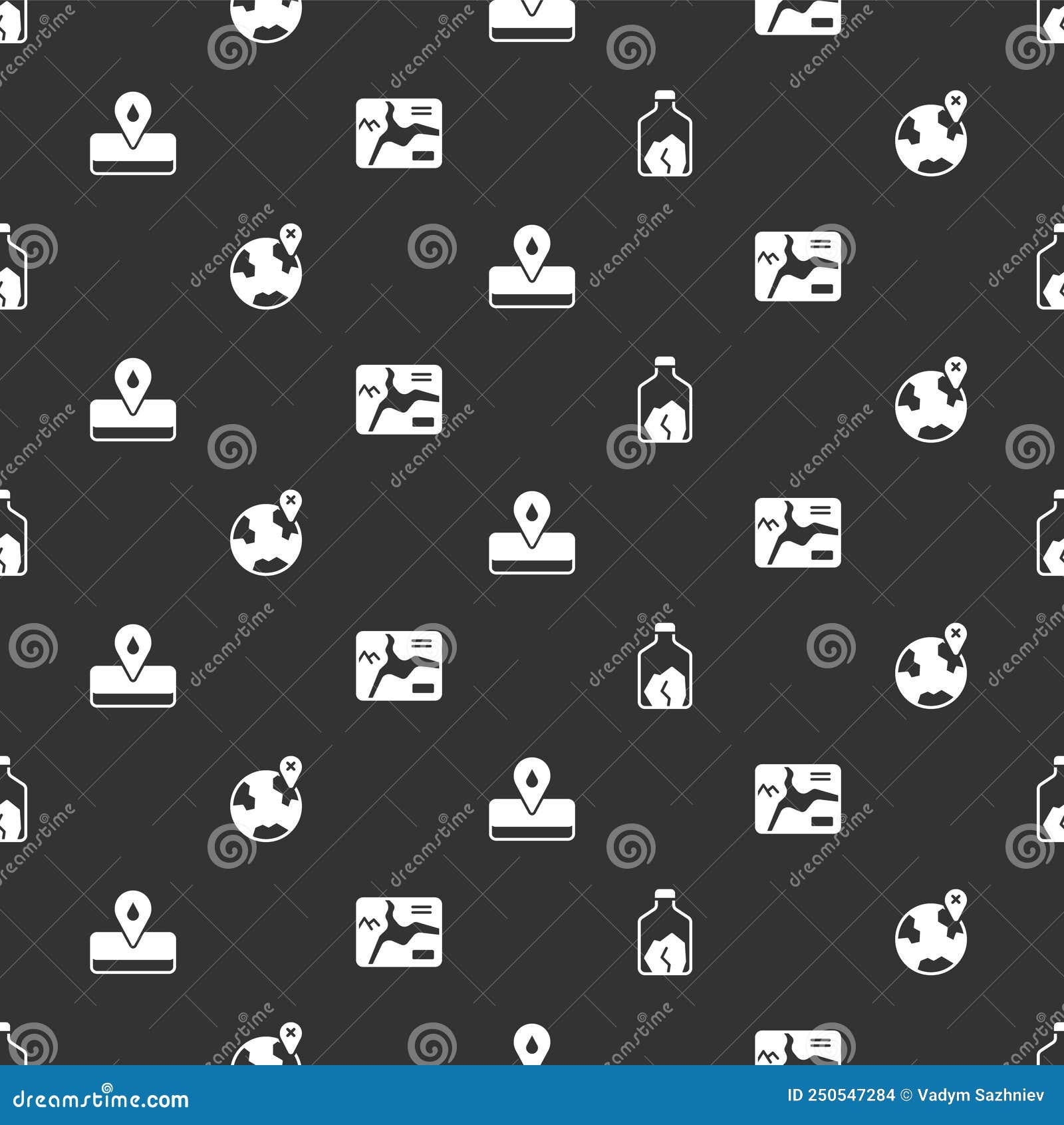 Set Ore Mining, Location on the Globe, Oilfield and Topographic Map on ...