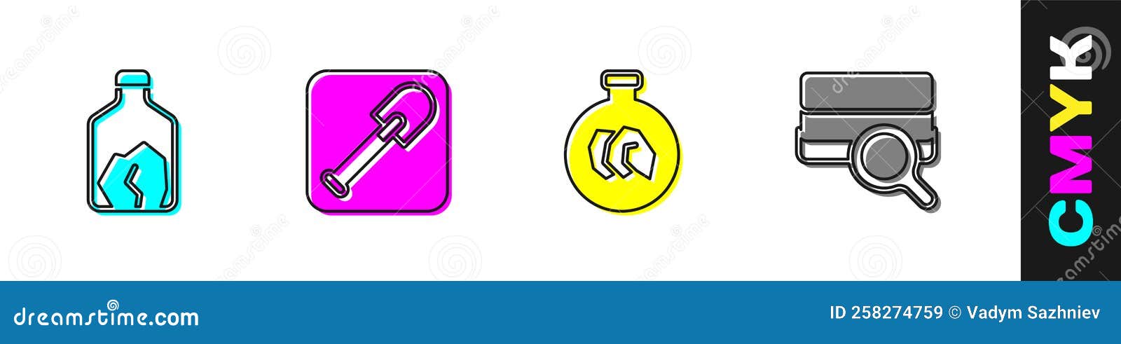 Set Ore Mining, Shovel, Exhibition with Minerals, Rocks and Soil ...