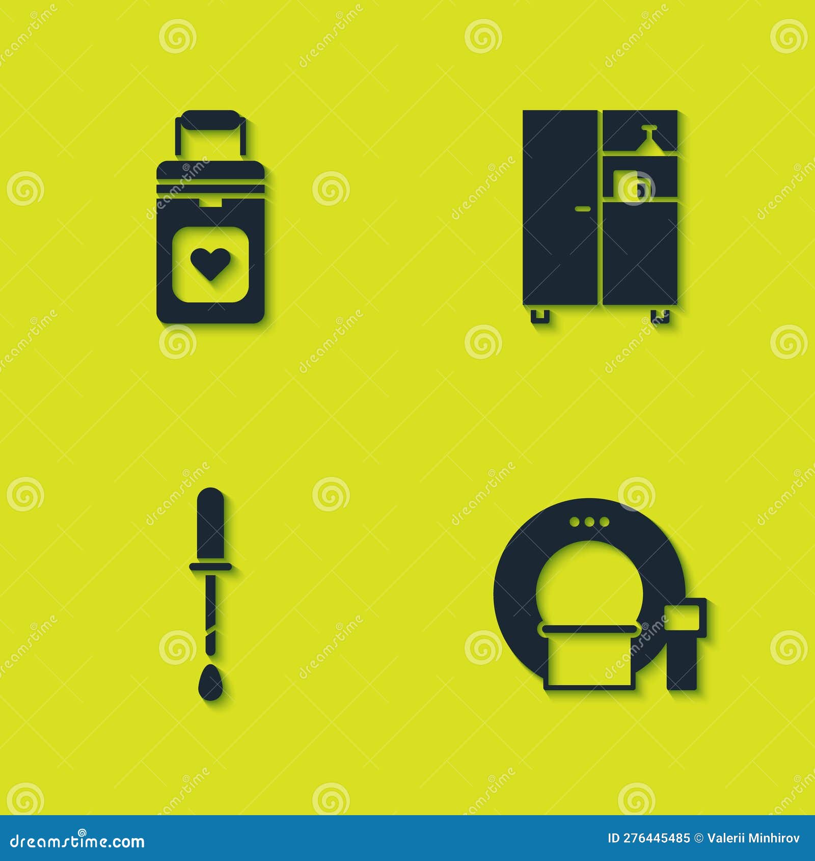 Set Organ Container, Tomography, Pipette and Medicine Cabinet Icon ...