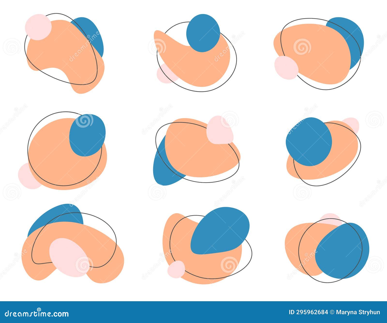 Set of Organic Abstract Shapes. Abstract Dynamic Drop Shapes Stock ...