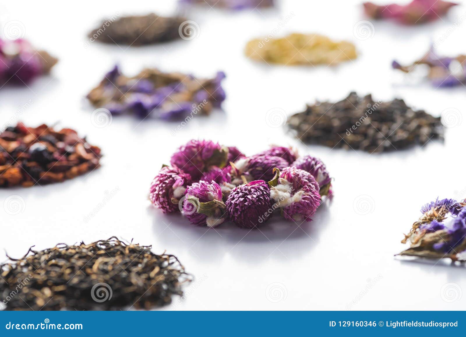 Set of Organic Herbal Dried Tea Stock Photo - Image of selectivefocus ...