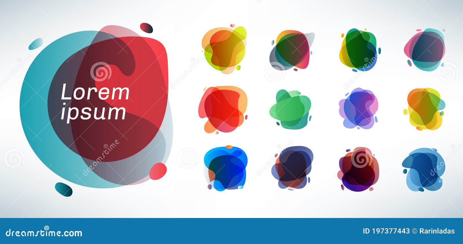 Set of Organic Layered Shape with Effect Translucent Colorful ...