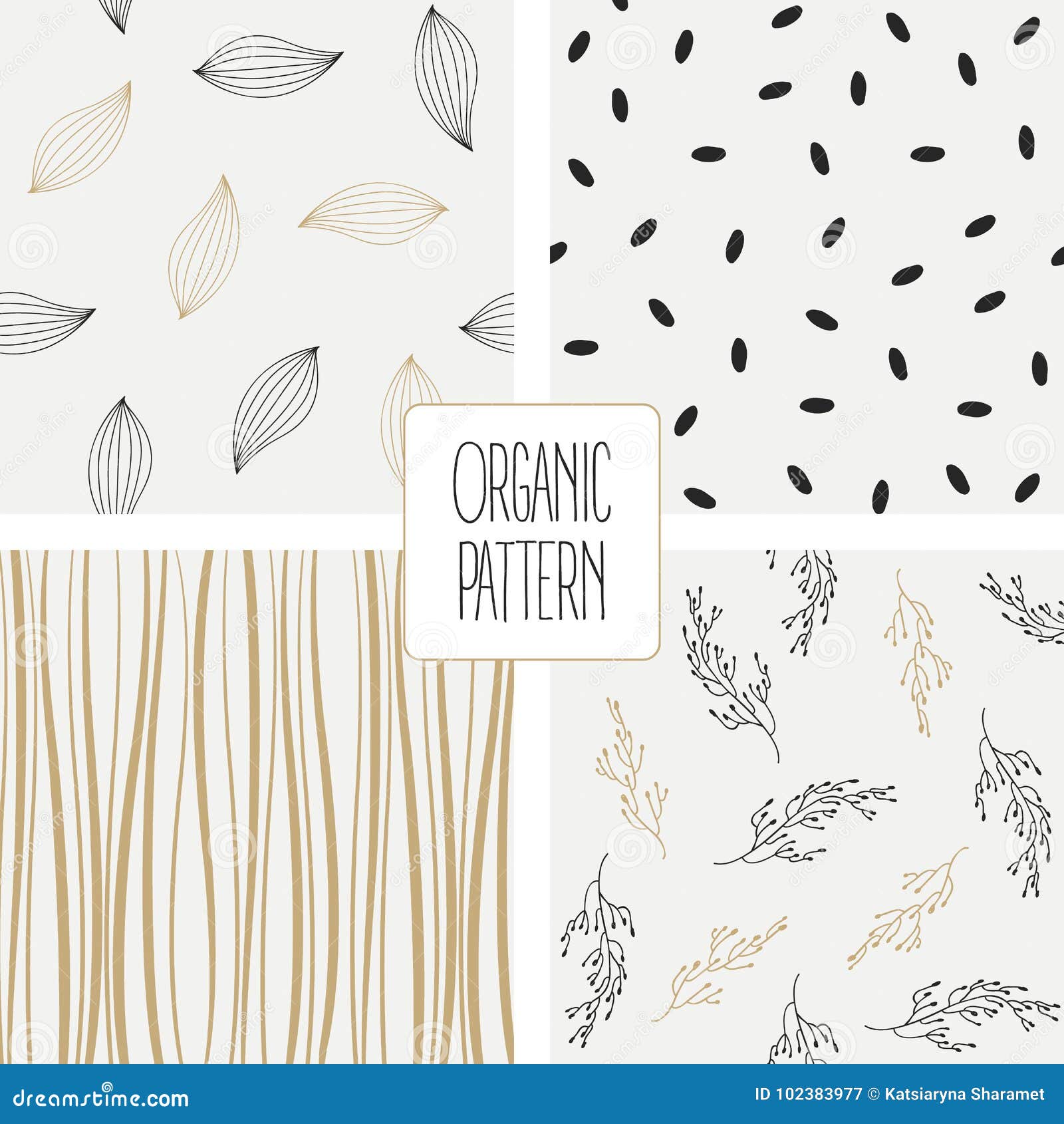Set organic pattern. stock vector. Illustration of design - 102383977